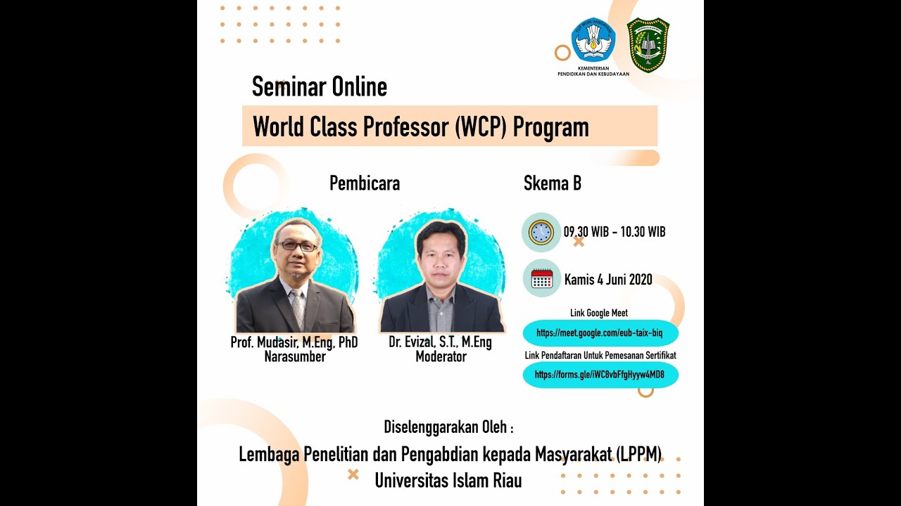 Seminar Online World Class Professor (WCP) Program Kemendikbud - YouTube