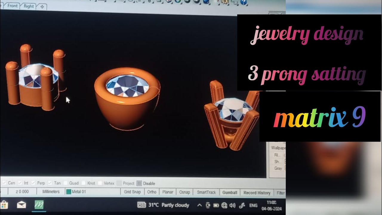 class 3prong setting . prong satting . bajal satting.matrix 9 full cad ...