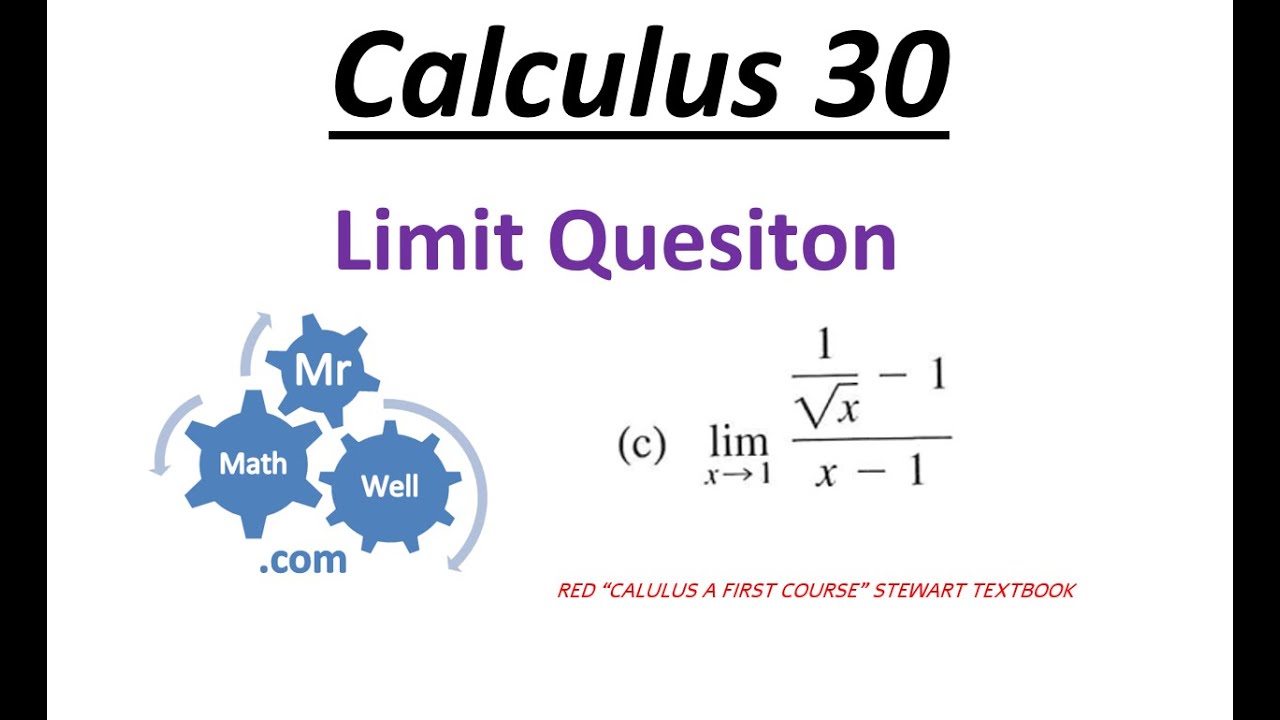 Calculus 30 Limit question (Chapter Test 1.9 #1c Stewart Calculus Text ...