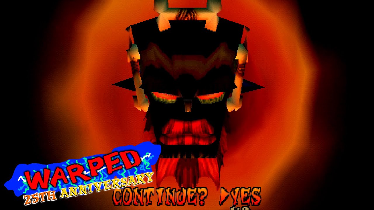 Game Over Screen from Crash Bandicoot 3: Warped (Crash Warped's 25th ...