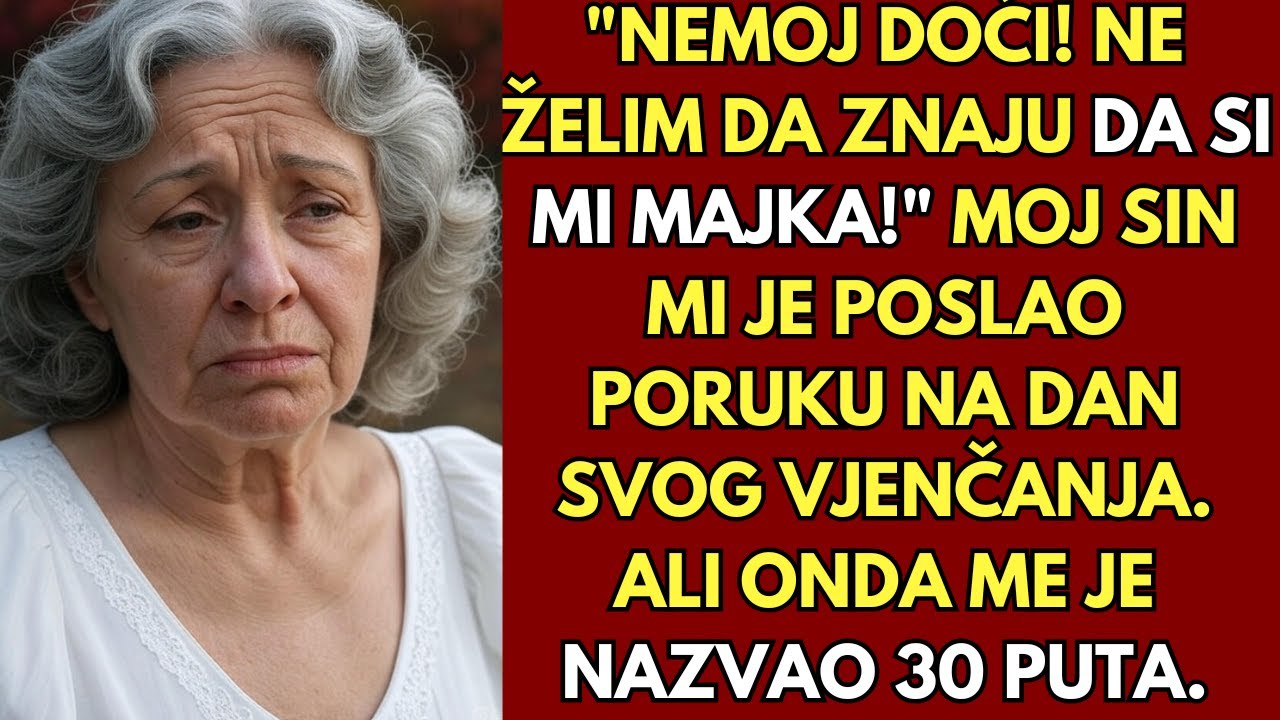 "Nemoj nikome reći da si mi majka." Sin mi je poslao poruku, ali me je ...