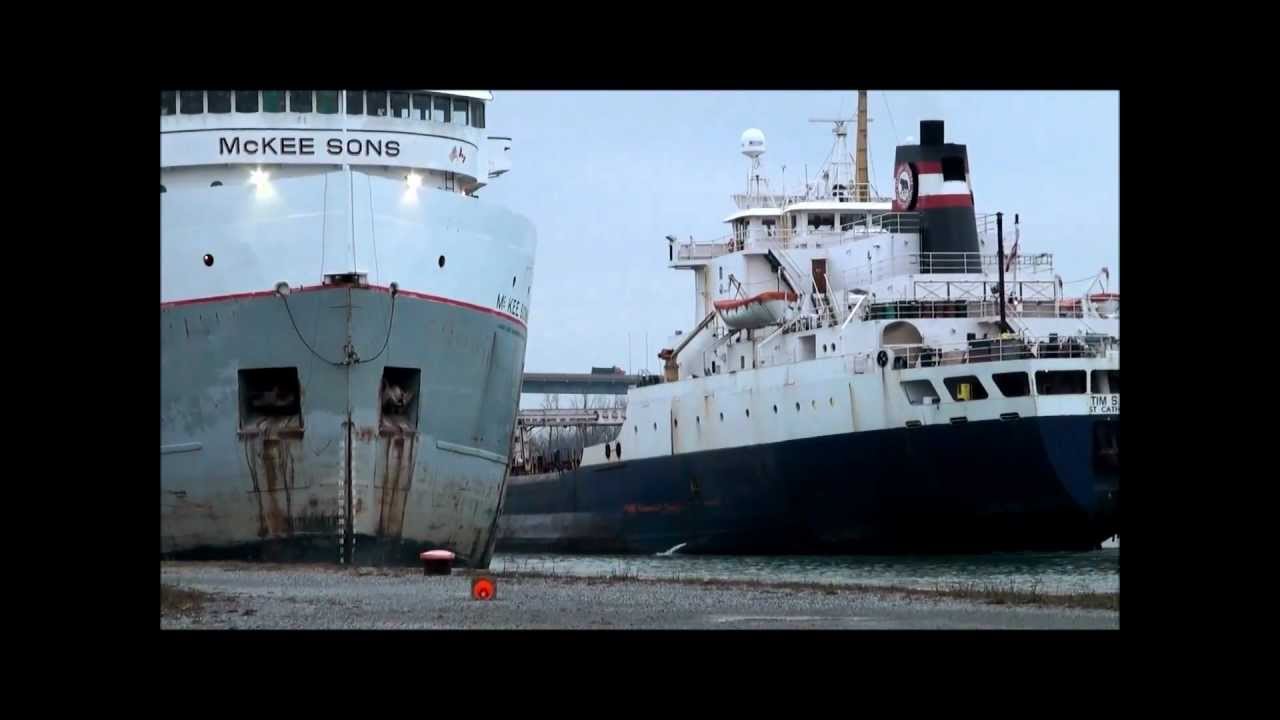 Ships TIM S. DOOL & McKEE SONS meet on the Welland Canal (2012) - YouTube