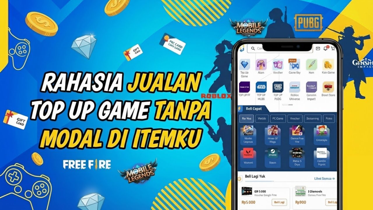 CARA BERJUALAN TOP UP GAME TANPA MODAL DI ITEMKU TERBARU 2024 - YouTube