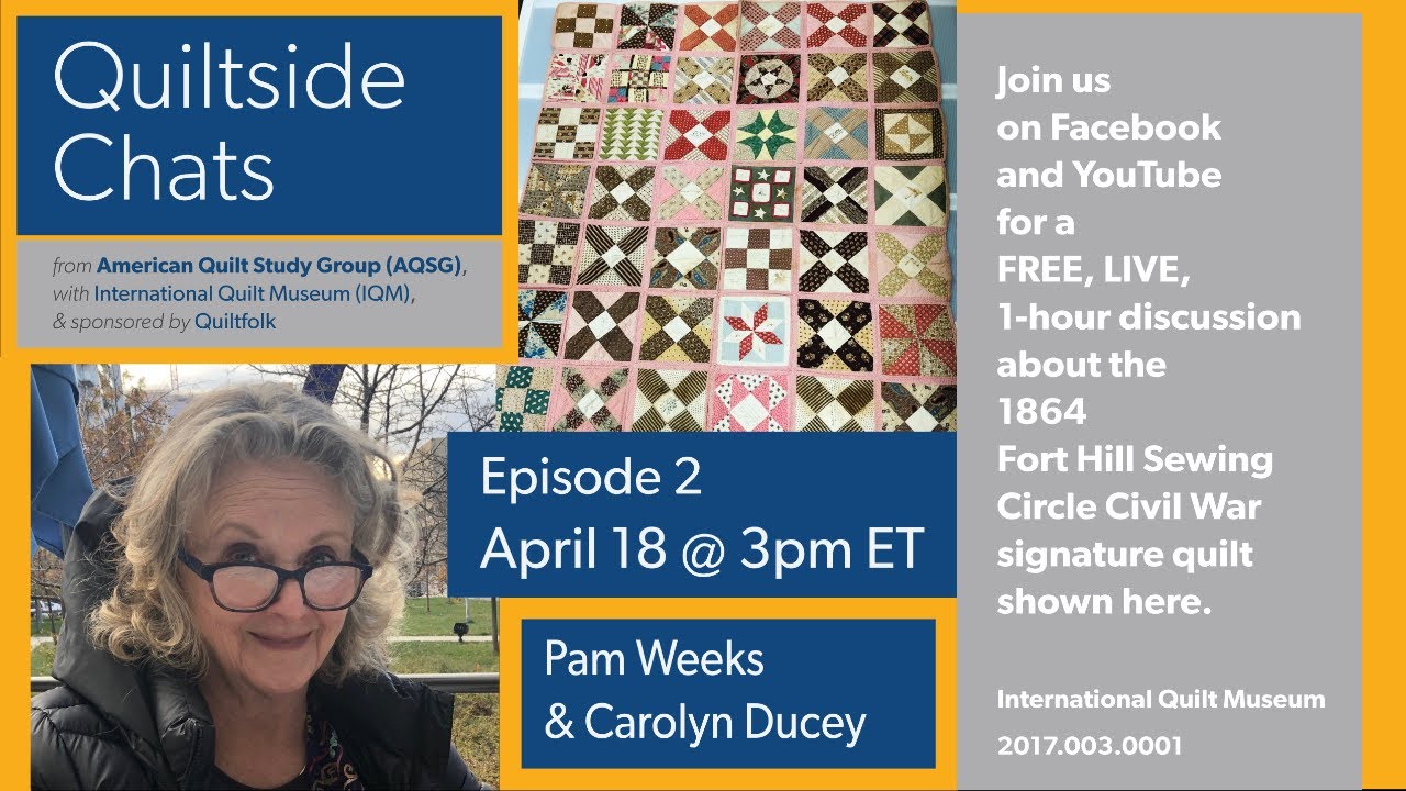 QUILTSIDE CHATS - Episode 2 - PAM WEEKS - April 18, 2021 - YouTube