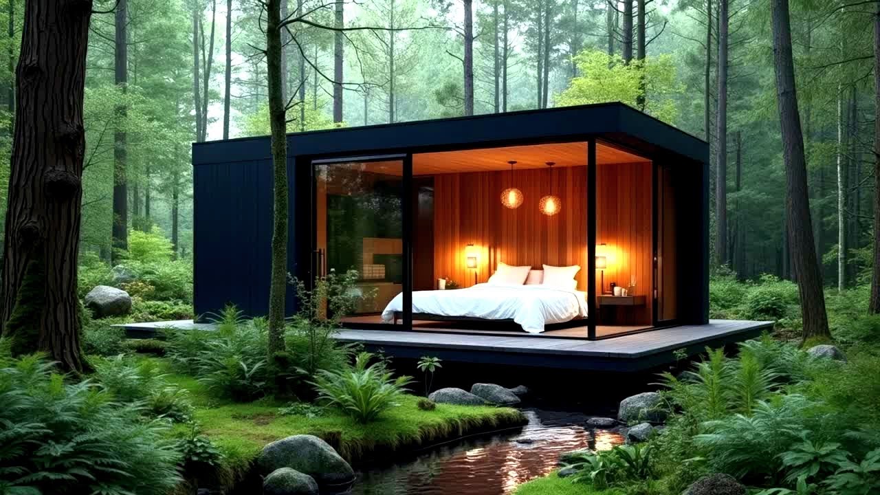 Sleep in 5 minutes with relaxing rain in a comfortable cabin in the ...
