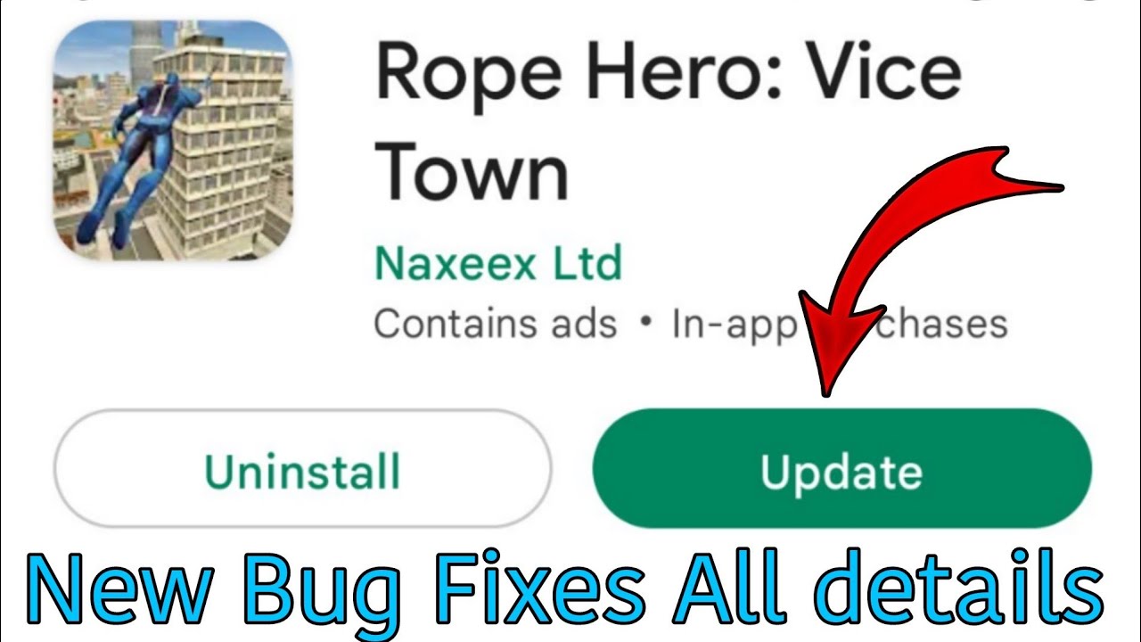 Rope Hero Vice Town New Update Launched 🔥 | Rope Hero Vice Town Update Details Bug Fixes - YouTube