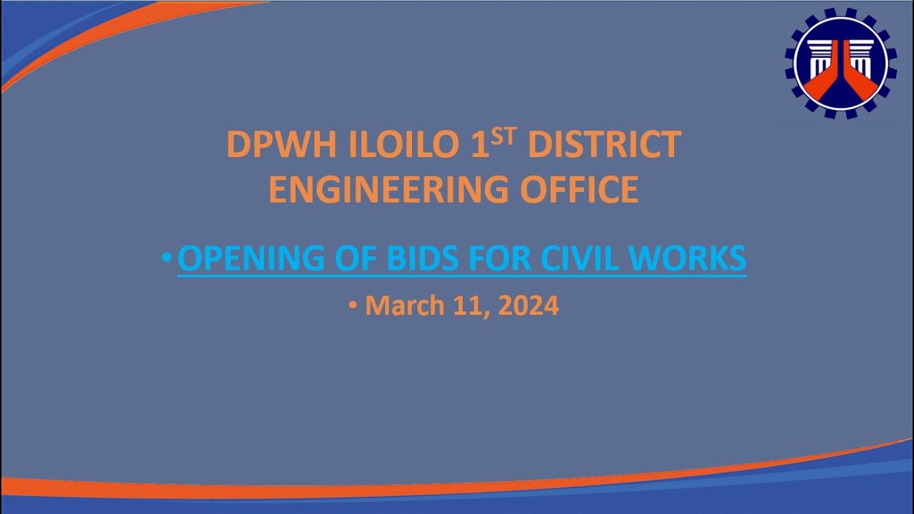 Procurement Livestream for DPWH Iloilo 1st On March 11, 2024 - YouTube