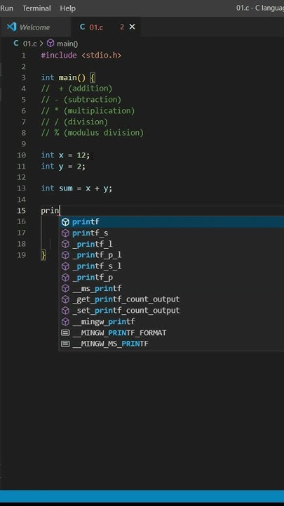 Arithmetic Operator in C language - YouTube