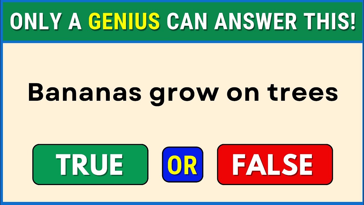 True or False Quiz | Only A GENIUS Can Score 100% | Quiz Panda - YouTube