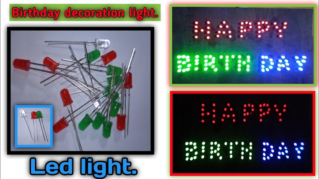 Birthday decoration light | Birthday decoration led board making | Led ...