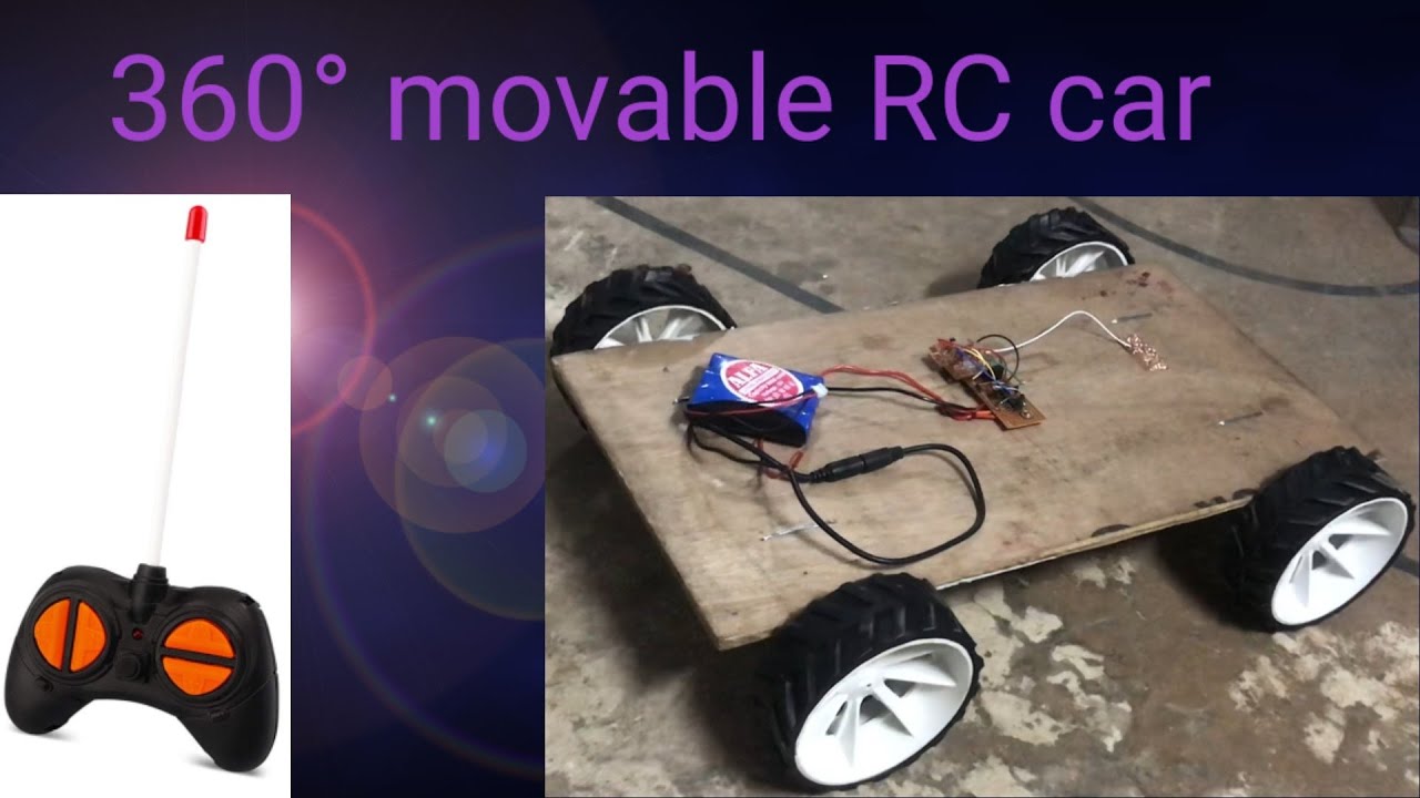 How to make RC car|| Steering less RC Car|| 360° rotating RC Car ...