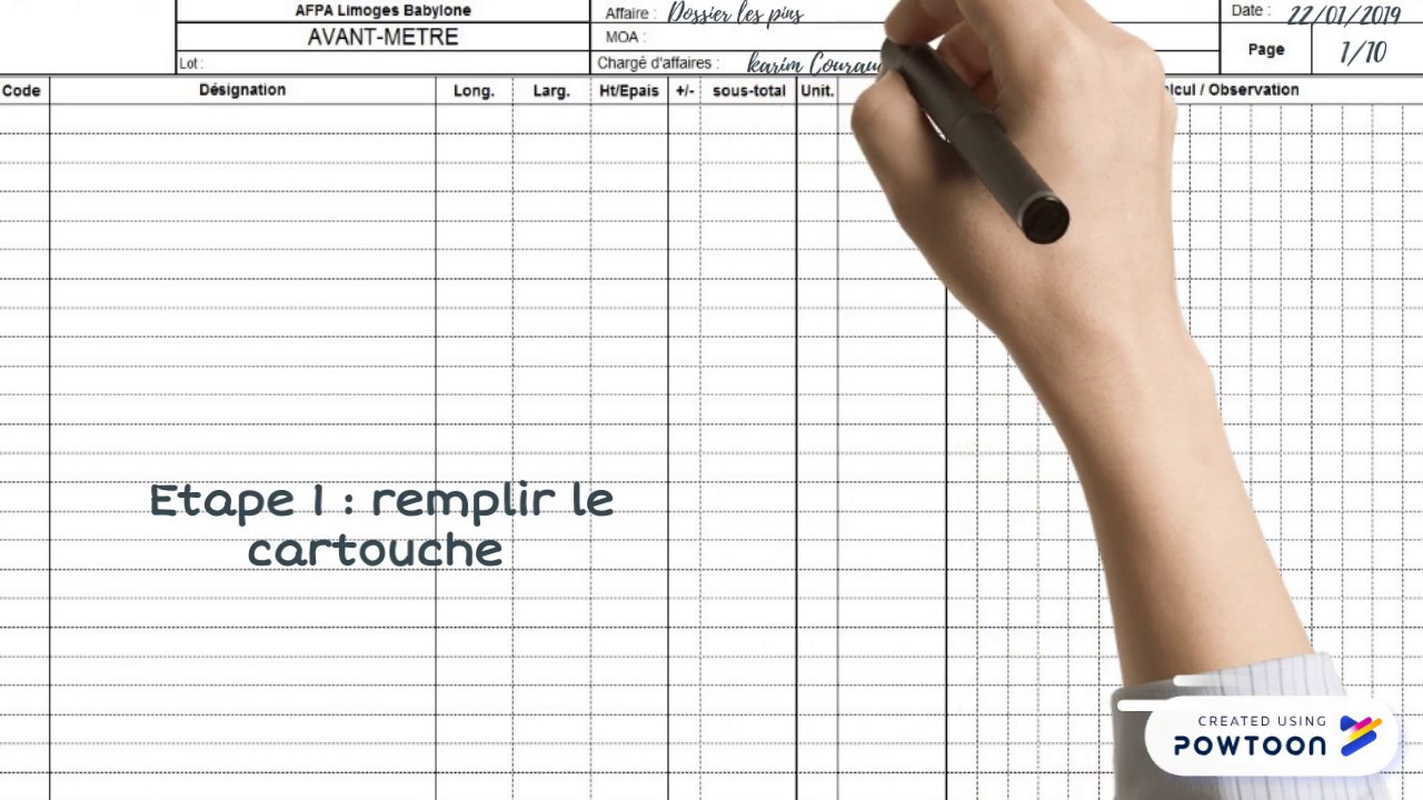 rédaction d'une minute d'avant-métré - YouTube