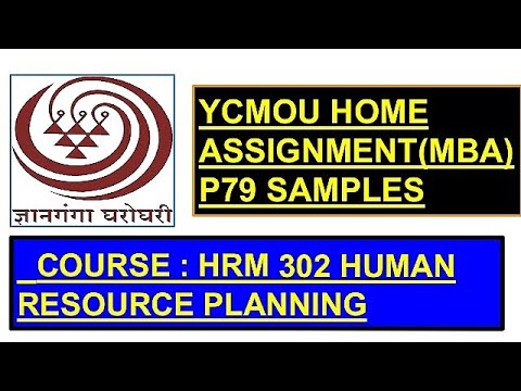 📌YCMOU HOME ASSIGNMENT (HRM) HUMAN RESOURCE PLANNING HRM 302|YCMOU MBA ...