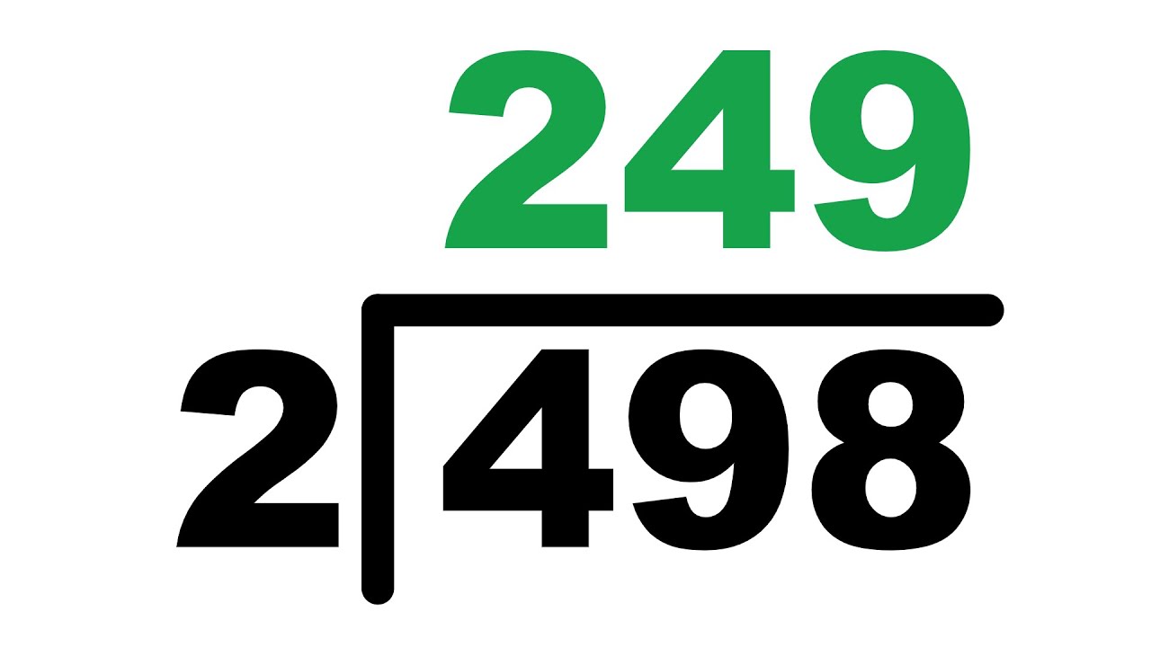 Long Division: 498 divided by 2 | Step-by-Step Math Lesson for Kids ...