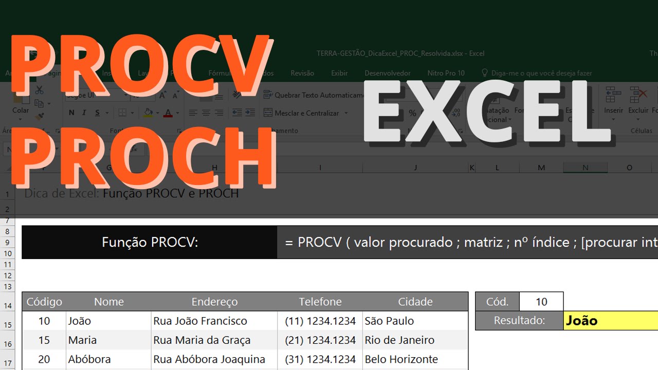 Função PROCV + PROCH - Dica de Excel - YouTube