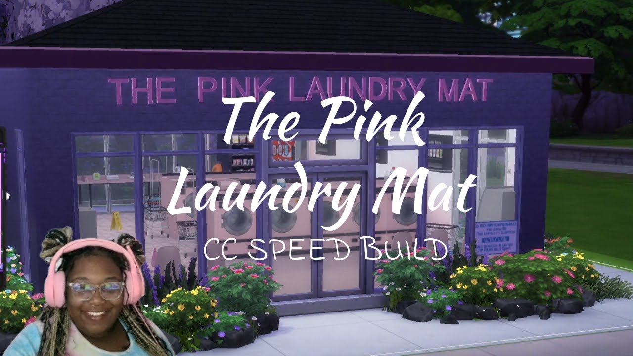 The Pink Laundry Mat ||CC Speed Build||The Sims 4! - YouTube