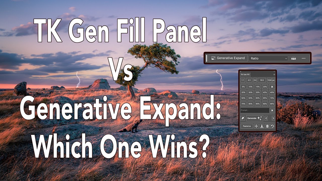 TK GEN FILL PANEL (TK Gen Fill Panel VS Photoshop Beta's Generative Expand) - YouTube