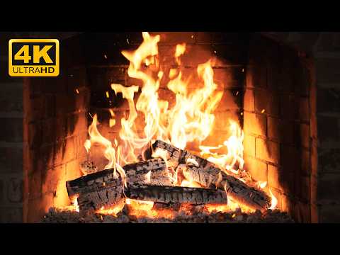 🔥 Kamin rahatlığı, sakit alov səsi, qarlı Milad axşamlarının istisi (Fireplace 4K)