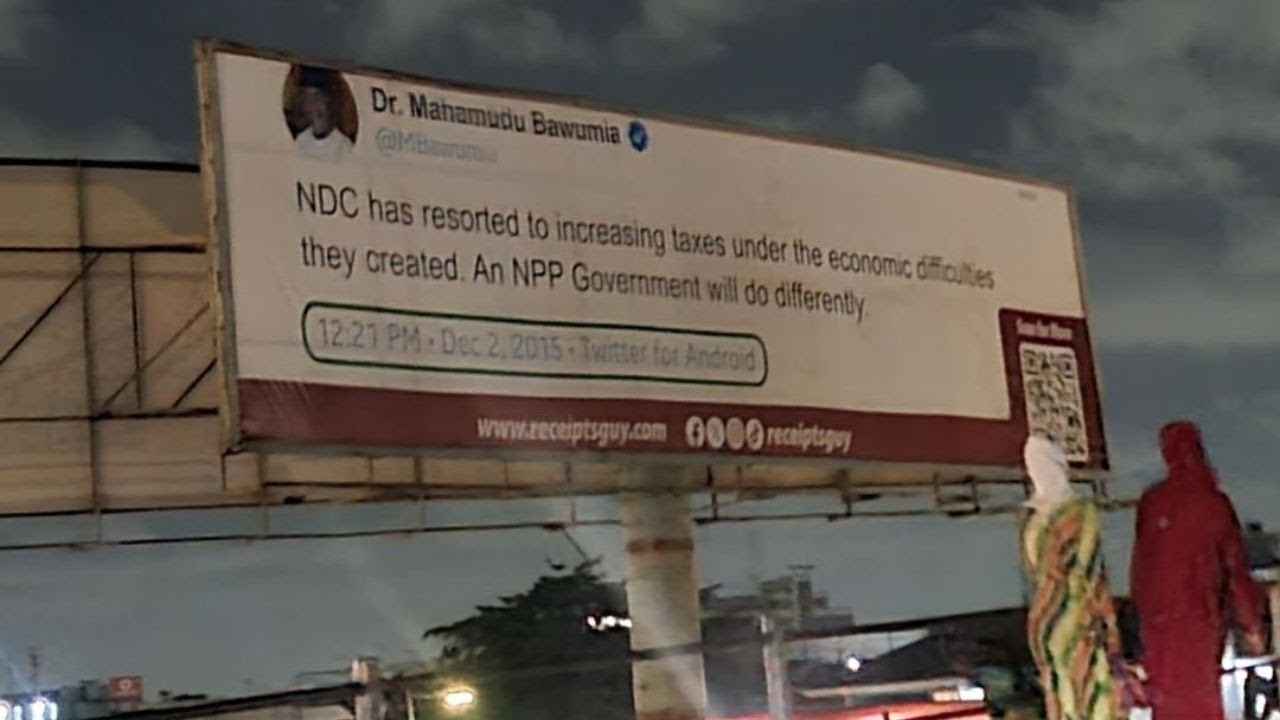 Billboard on Bawumia's old tweets goes up again after the first one was ...