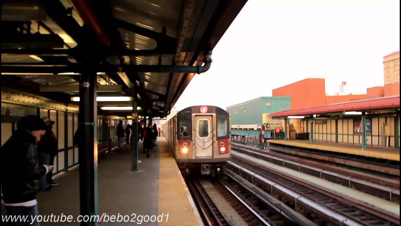 IRT Subway: Woodlawn & Manhattan Bound R142/A (4) Train at E. 167th St ...