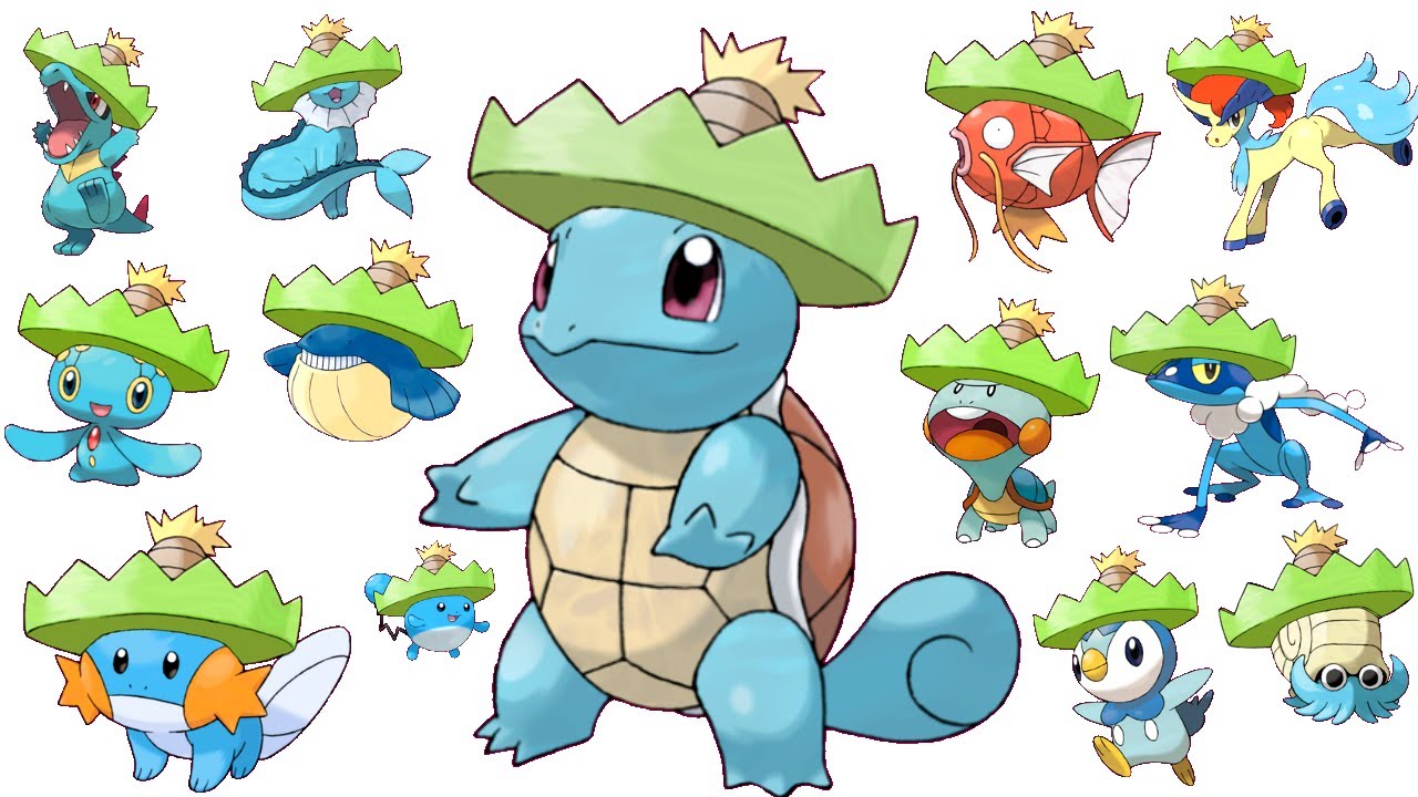 Water Pokemon With Ludicolo Hats - YouTube