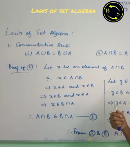 Set Algebra Theorems || Laws on Set Theory || Part-7 || #btosacademy ...