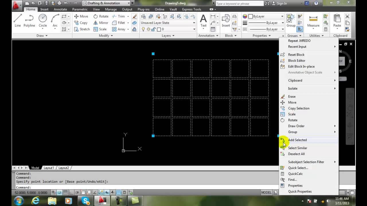 AutoCAD II 26-29 Using an Array Action Dynamically - YouTube