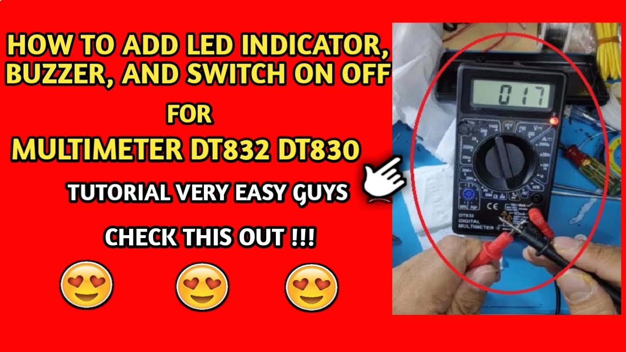 HOW TO MODIFICATION ADD LED INDICATOR BUZZER ON OFF SWITCH MULTIMETER ...