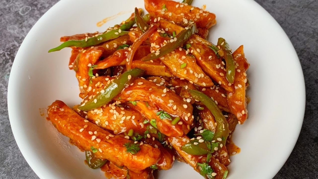 Crispy Chilli potato | Easy Potato Starters | Crispy potatoes ...