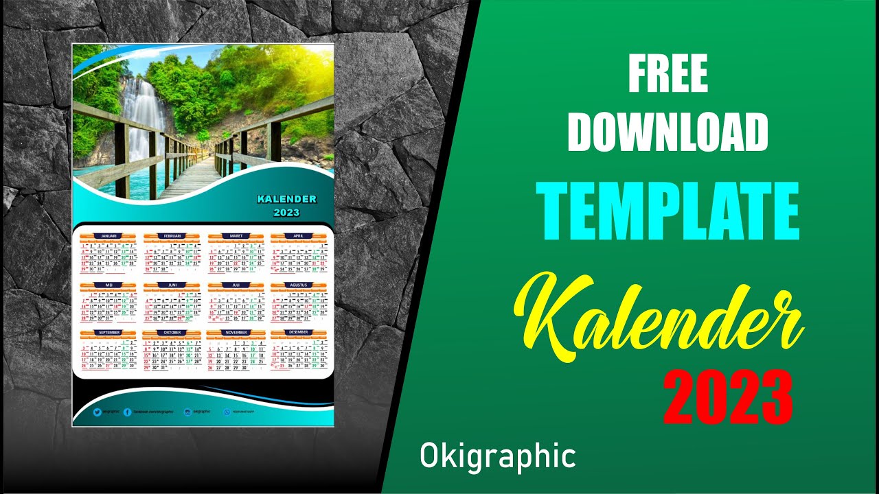 FREE TEMPLATE KALENDER 2023 CDR - YouTube