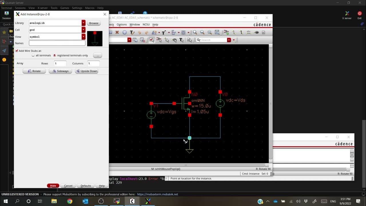 Cadence Schematic View and I-V Curves - ECE x321 EDA Tutorial 1 - YouTube
