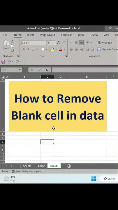 How To Remove Blank Cell In Datashorts Youtubeshorts Excel Exceltips Viral Youtube
