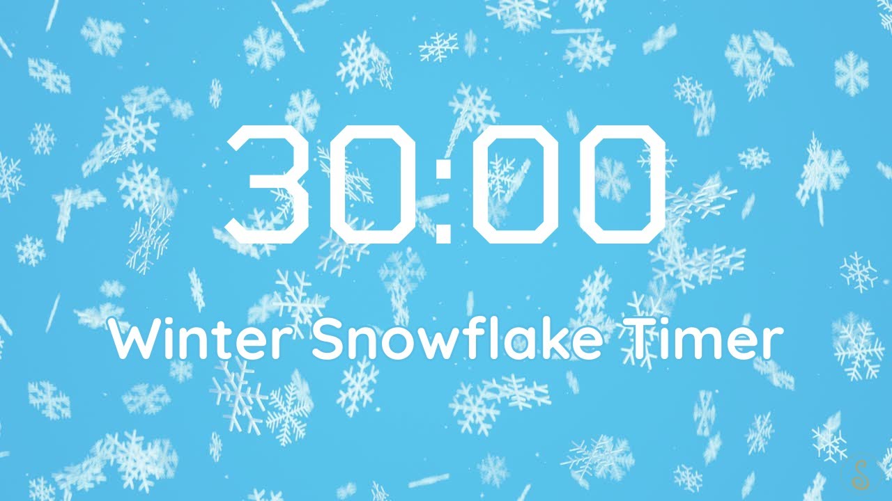 30 Minute Winter Snowflake Timer ️ | Calming Piano Music | Classroom ...