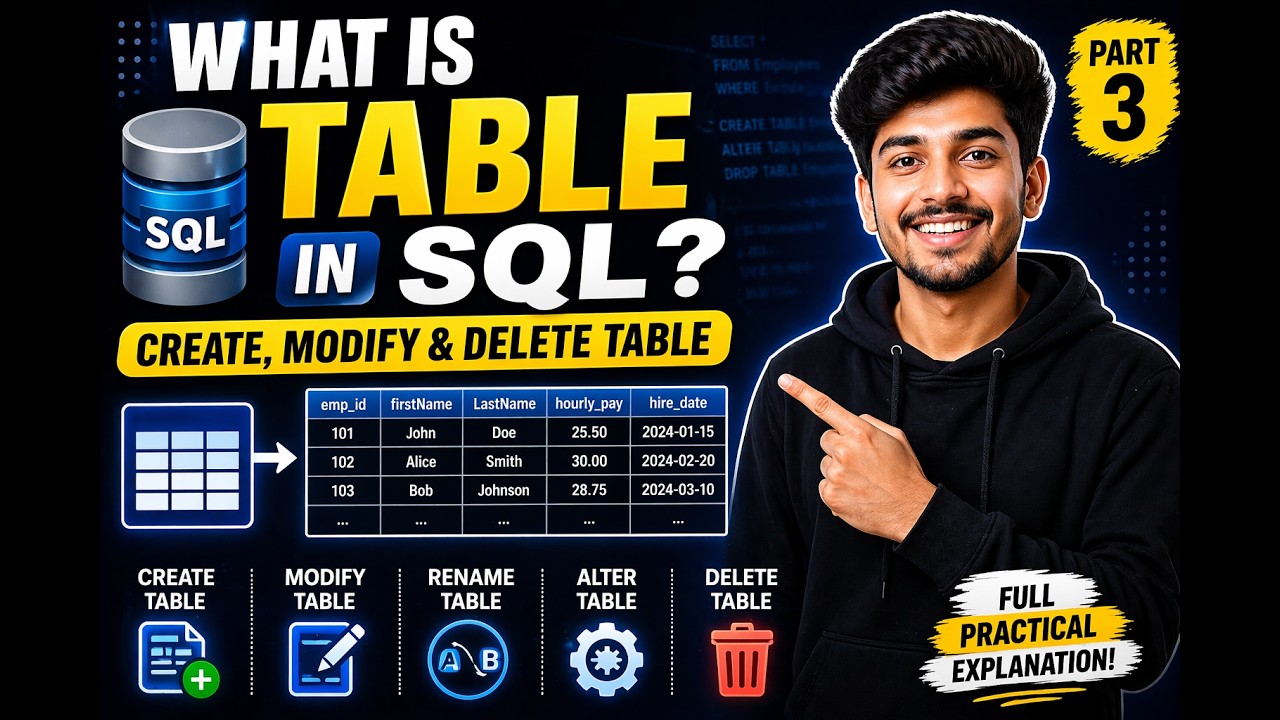 What is Table in SQL? Create, Modify & Delete Table - YouTube