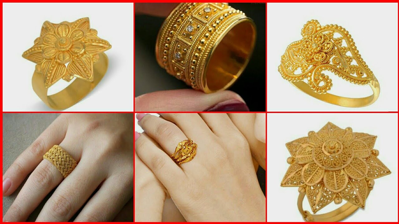 Latest Gold Finger Ring Design for Female |Latest Dailywear Gold Ring ...