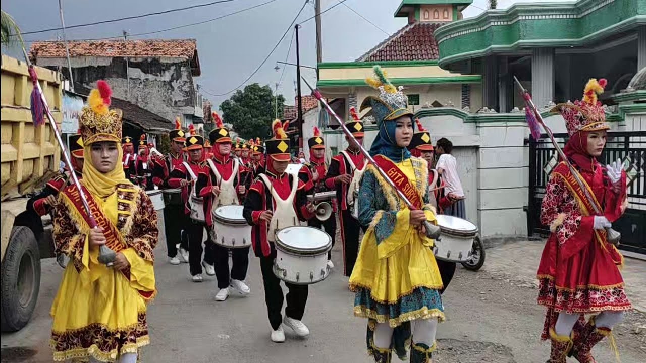 PENAMPILAN RAPIH DRUMBAND SMP N 1 MARGASARI DI KARANGASEM - YouTube