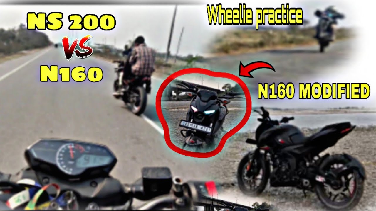 Ns 200 v/s N160 race || N160 modified 🚀 - YouTube
