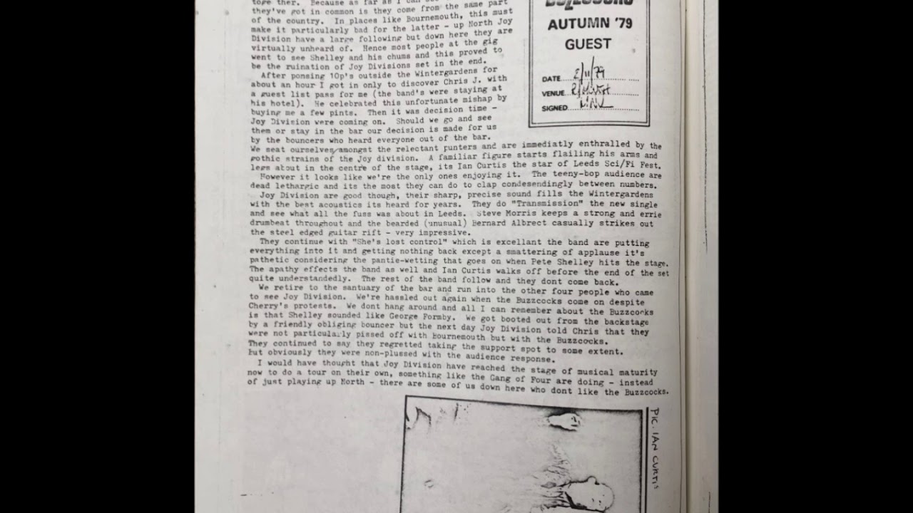 Joy Division-Colony (Live 11-2-1979) - YouTube