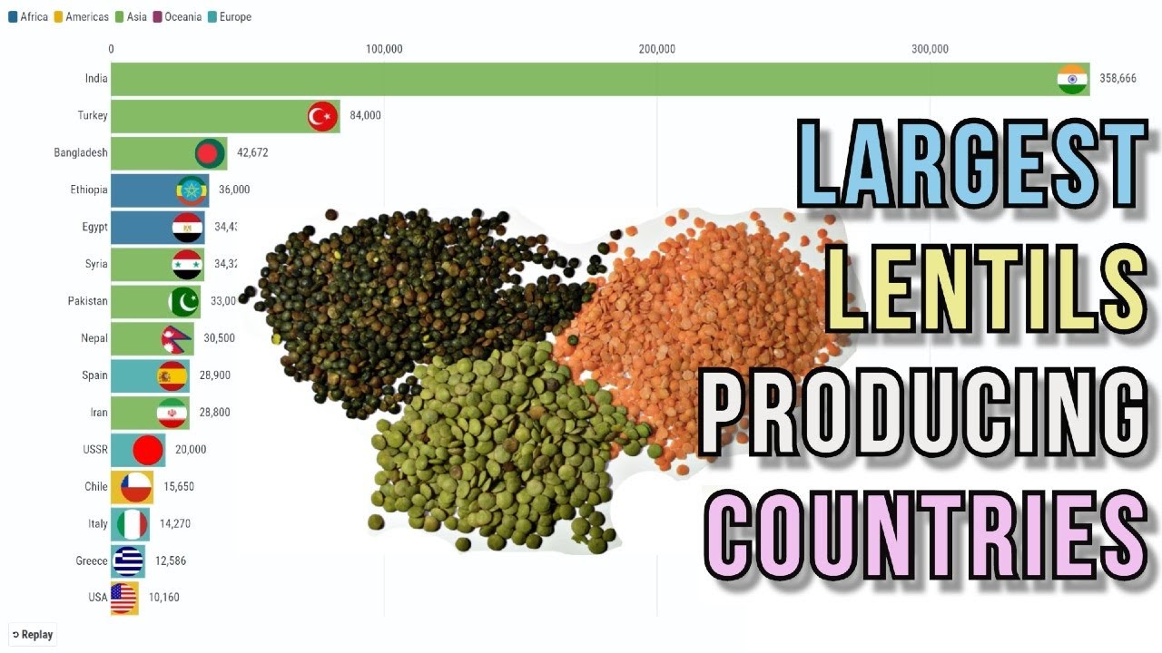 Largest lentil producing countries - YouTube