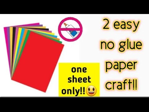 2 Easy no glue paper craft/ Easy paper craft no glue/ One Sheet paper ...