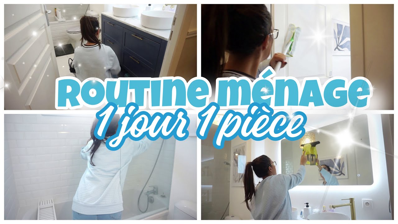 MA NOUVELLE ROUTINE MÉNAGE // ASTUCES MÉNAGE NETTOYAGE PROFOND SALLE DE ...