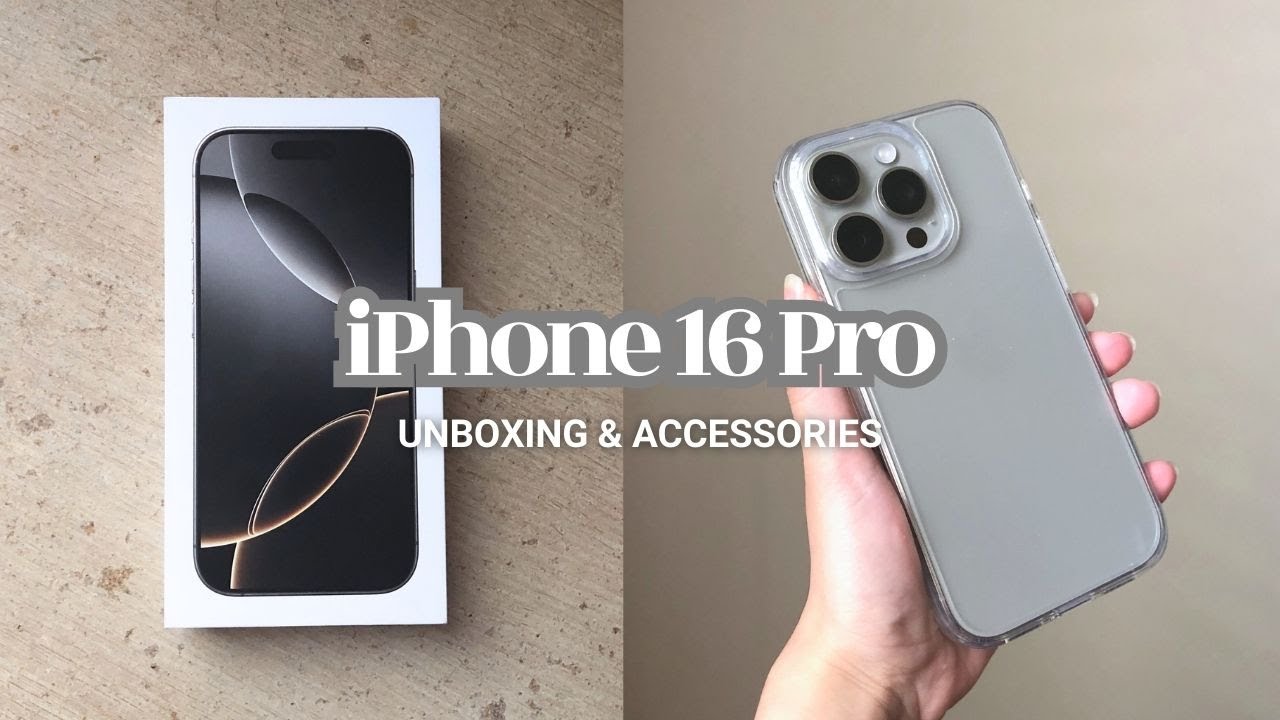 iPhone 16 Pro unboxing + accessories | natural titanium - YouTube