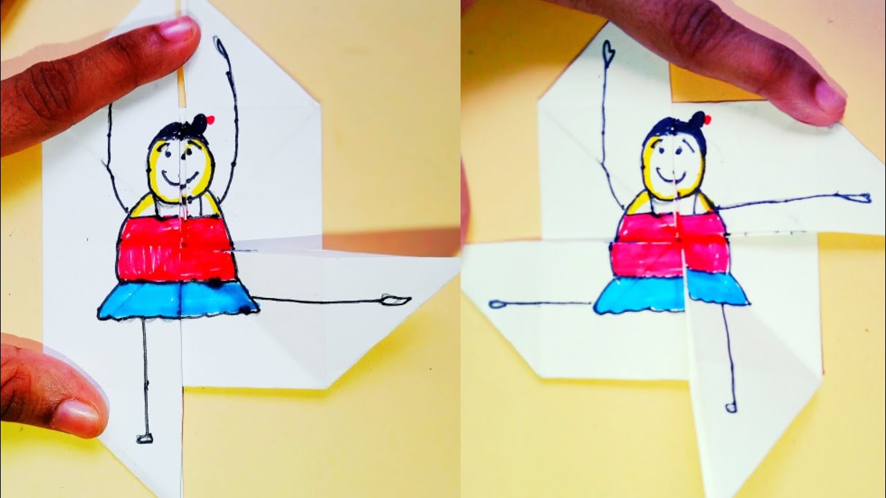 Origami For kids- Origami Moving Dance Tutorial (Very Easy) Totally ...