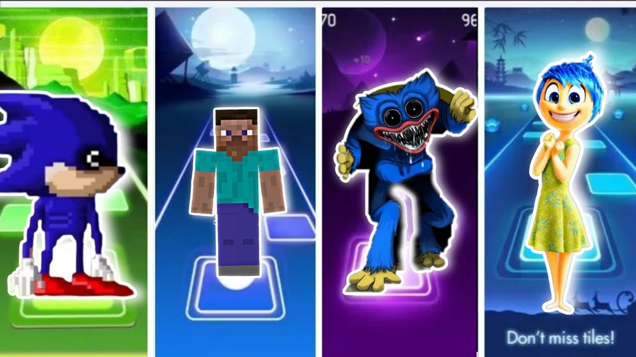 Shin Sonic Tapes 🆚 Steve 🆚 Poppy Playtime 3 🆚 Inside Out 2 | Tiles Hop ...