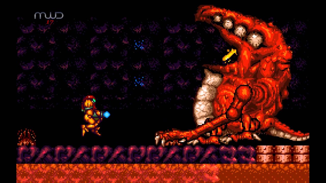 Super Metroid - Crocomire Battle (with Zelda OOT Mini Boss Music) - YouTube