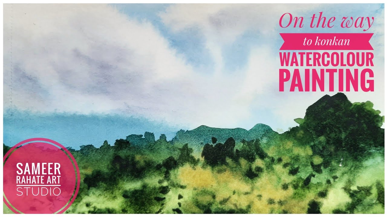 On the way to Konkan I Watercolour painting I Sameer Rahate Art studio ...