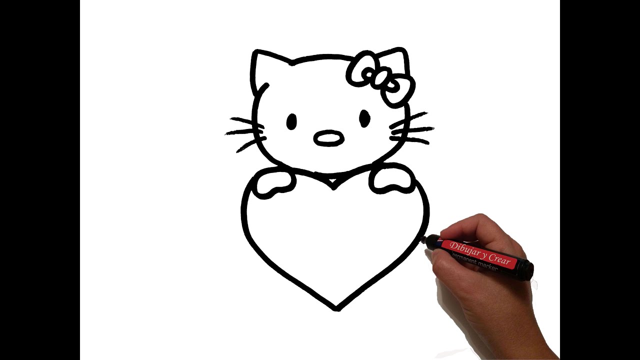 Como Dibujar Hello Kitty Corazon San Valentin - YouTube