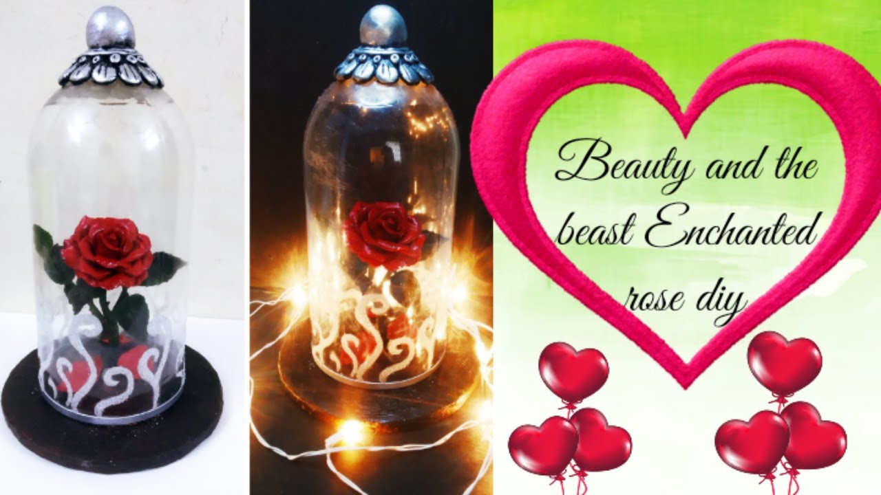 Diy Beauty and beast enchanted rose/Diy best out of waste plastic ...
