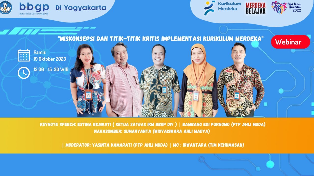 Webinar IKM : Miskonsepsi dan Titik-titik Kritis Implementasi Kurikulum Merdeka - YouTube