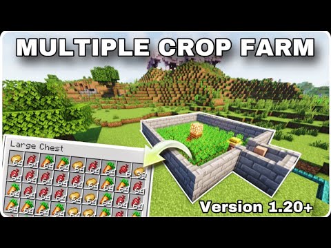 Automatic Multiple crop farm in Minecraft Survival !! Java/Bedrock/MCPE ...